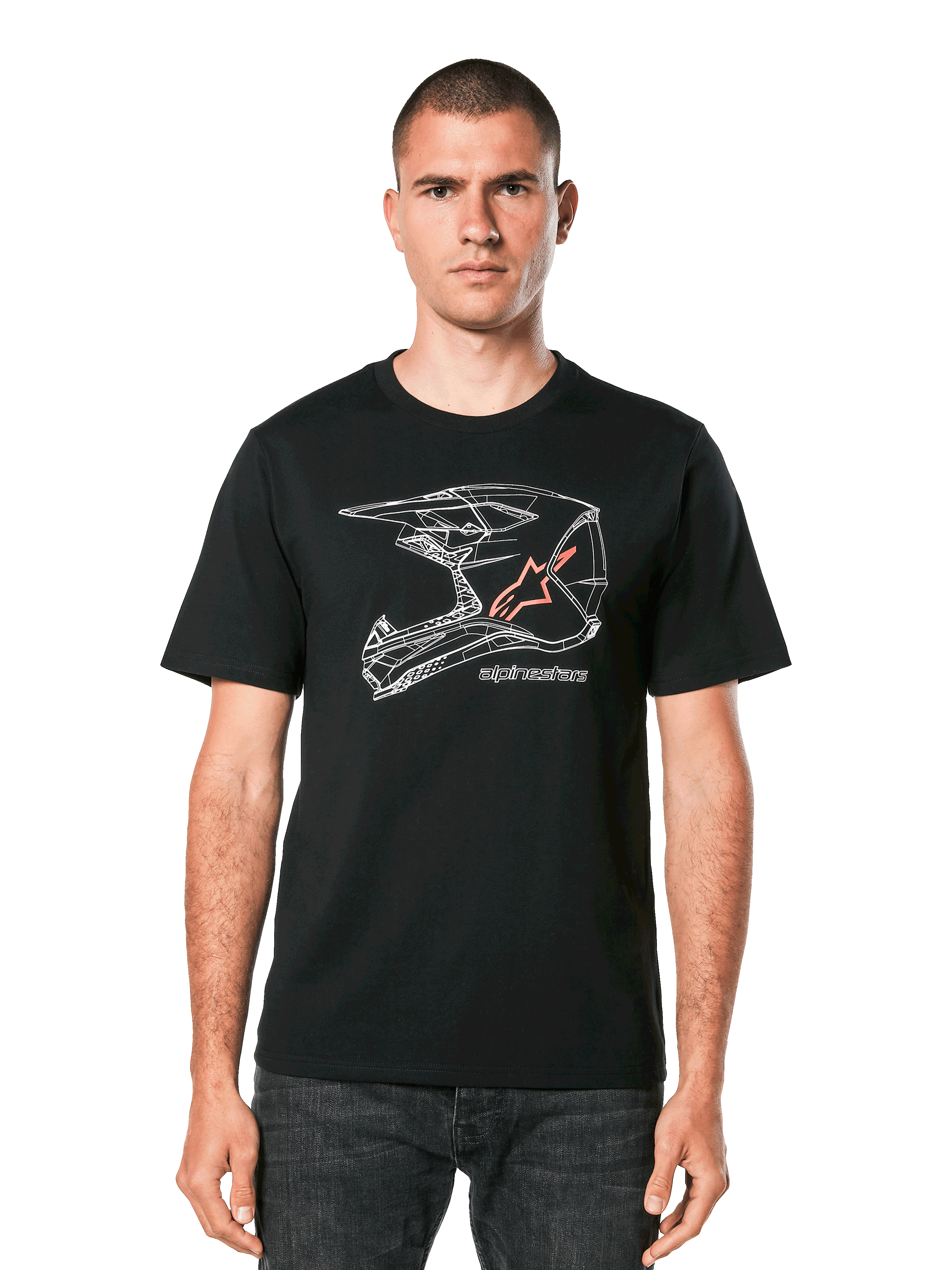MX Helmet CSF Tee - BLACK SPORTSWEAR Tees | Alpinestars