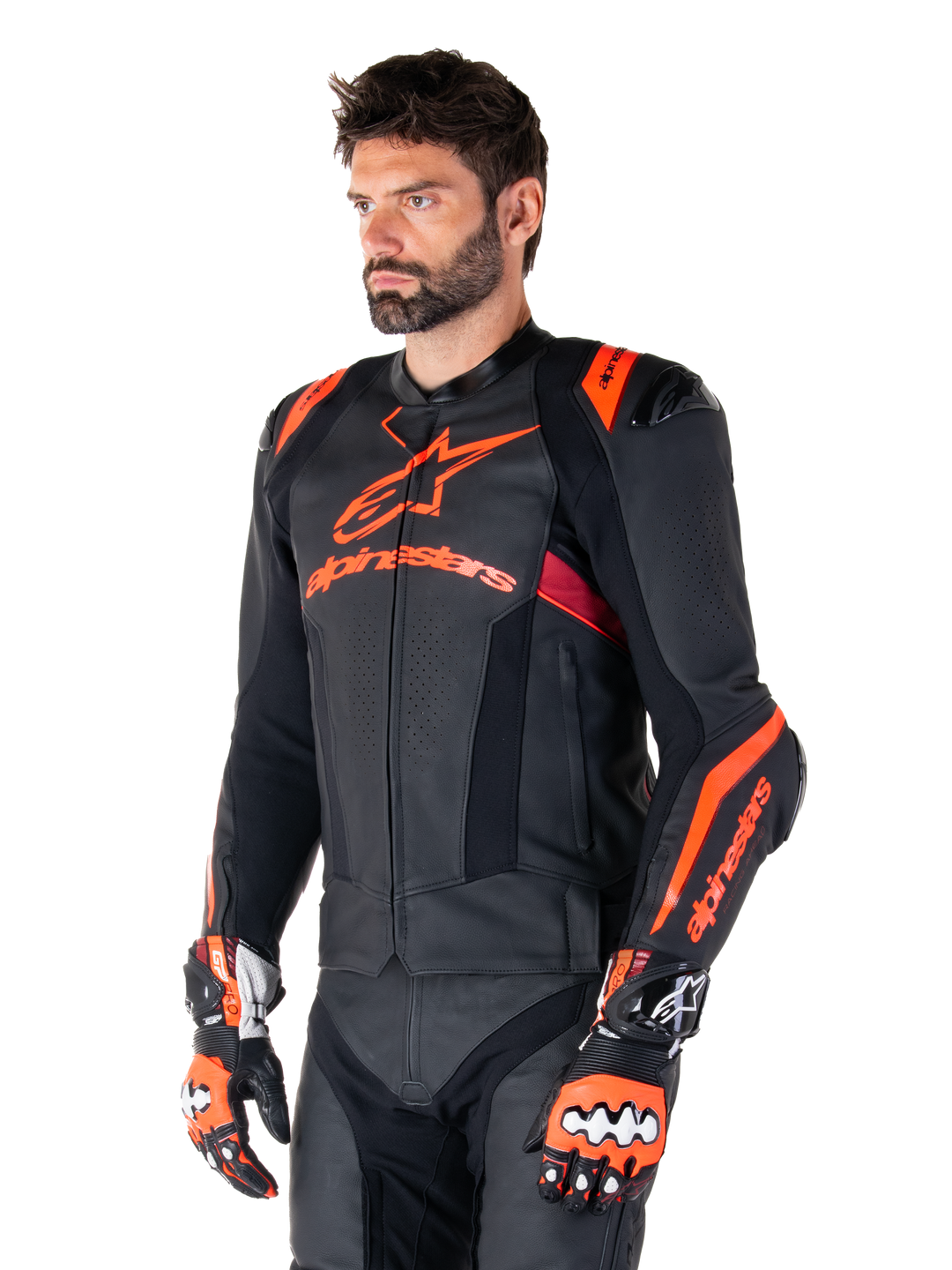 Missile V3 Ignition Leather Jacket - Black ROAD Jackets | Alpinestars