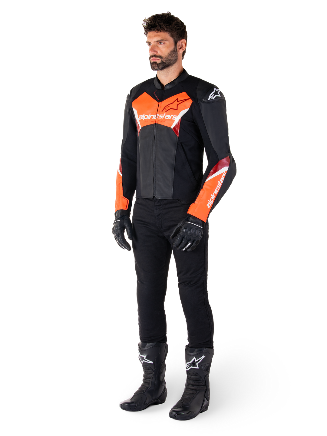 Faster V3 Leather - Motorcycle Jacket | Alpinestars®