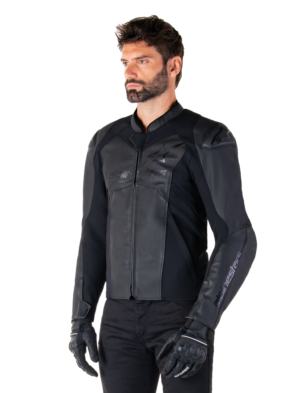 Faster V3 Leather Jacket - Black Jackets | Alpinestars