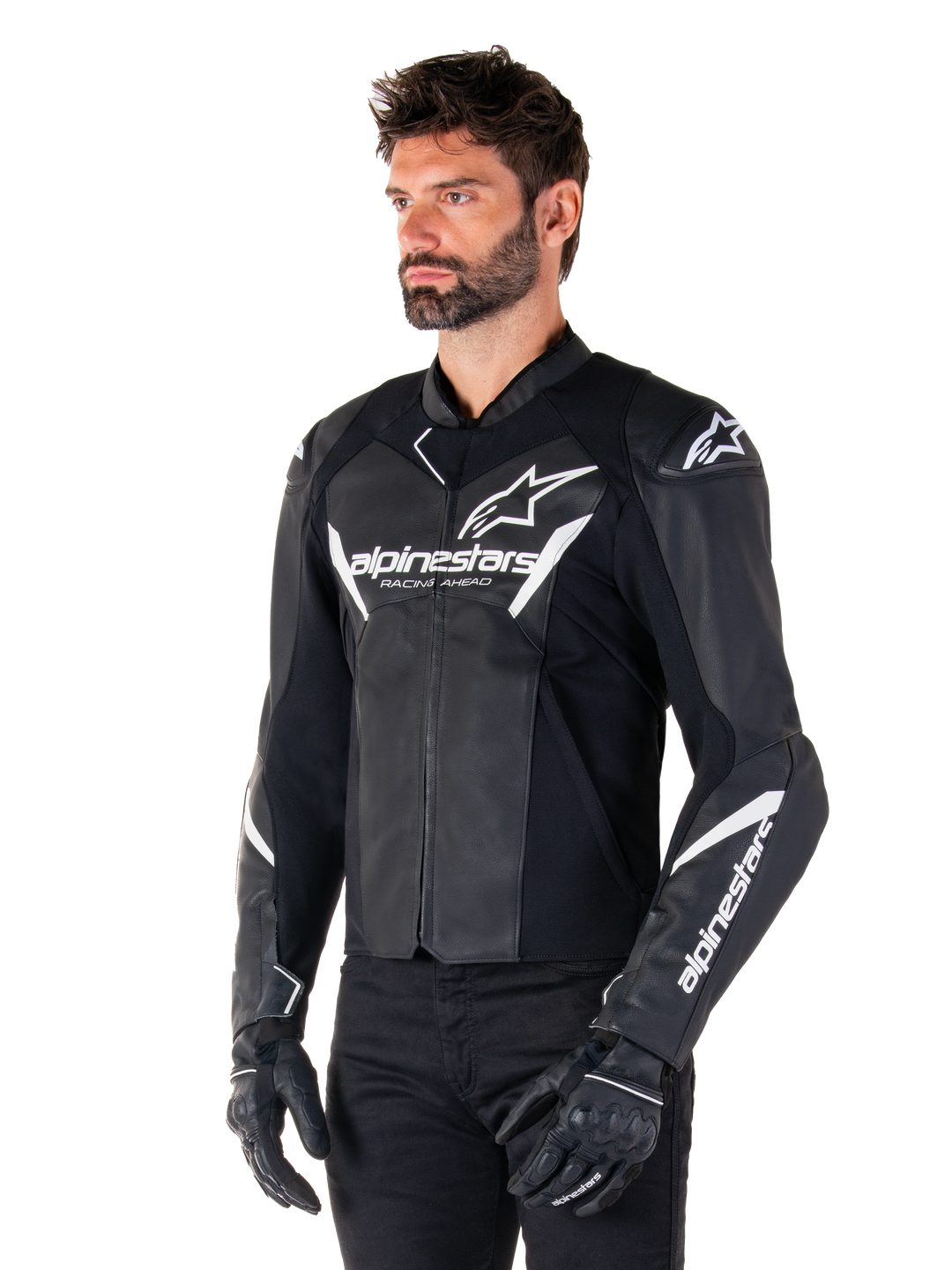 Faster V3 Leather Jacket - Black Jackets | Alpinestars