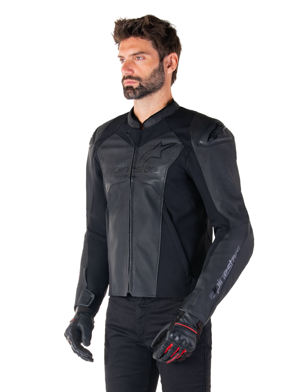 Faster V3 Airflow Leather Jacket - Black Jackets | Alpinestars