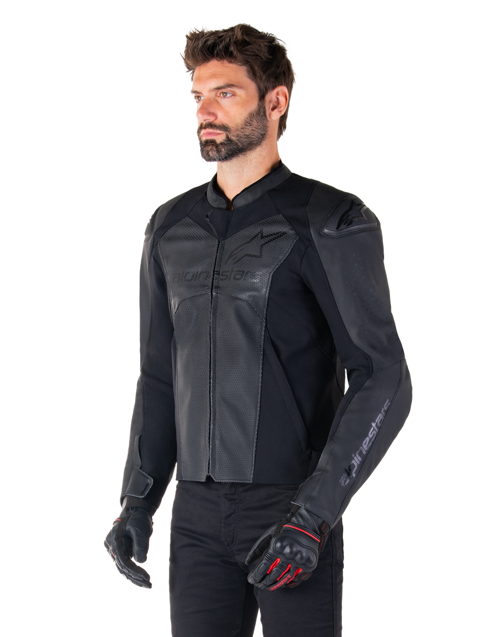Faster V3 Airflow Leather Jacket - Black Jackets | Alpinestars