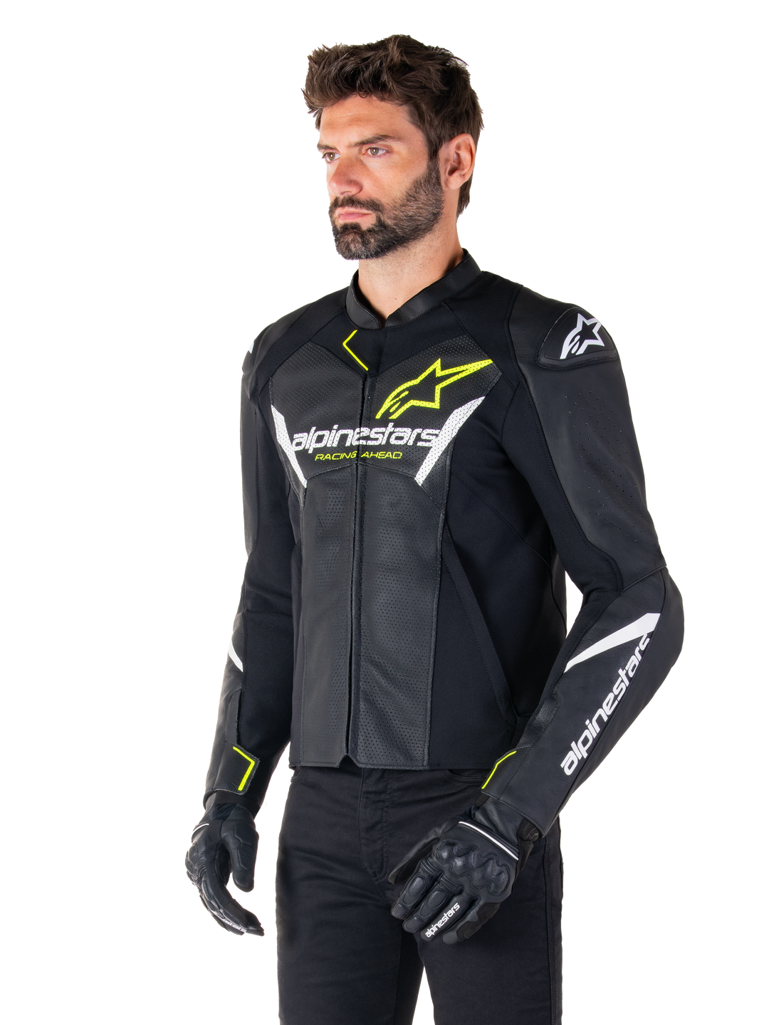 Faster V3 Airflow Leather Jacket - Black RACING Jackets | Alpinestars