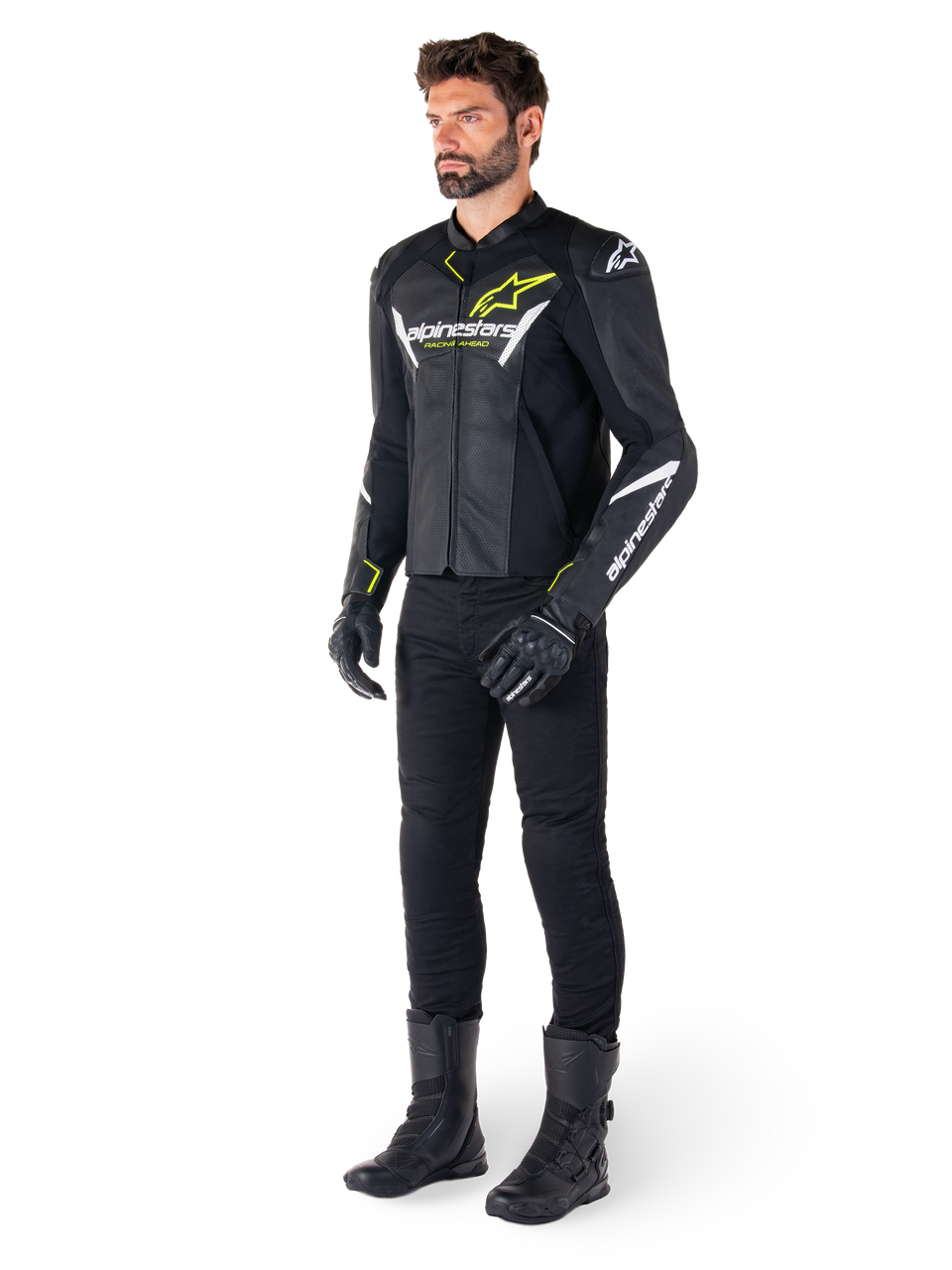 Faster V3 Airflow Leather Jacket - Black RACING Jackets | Alpinestars