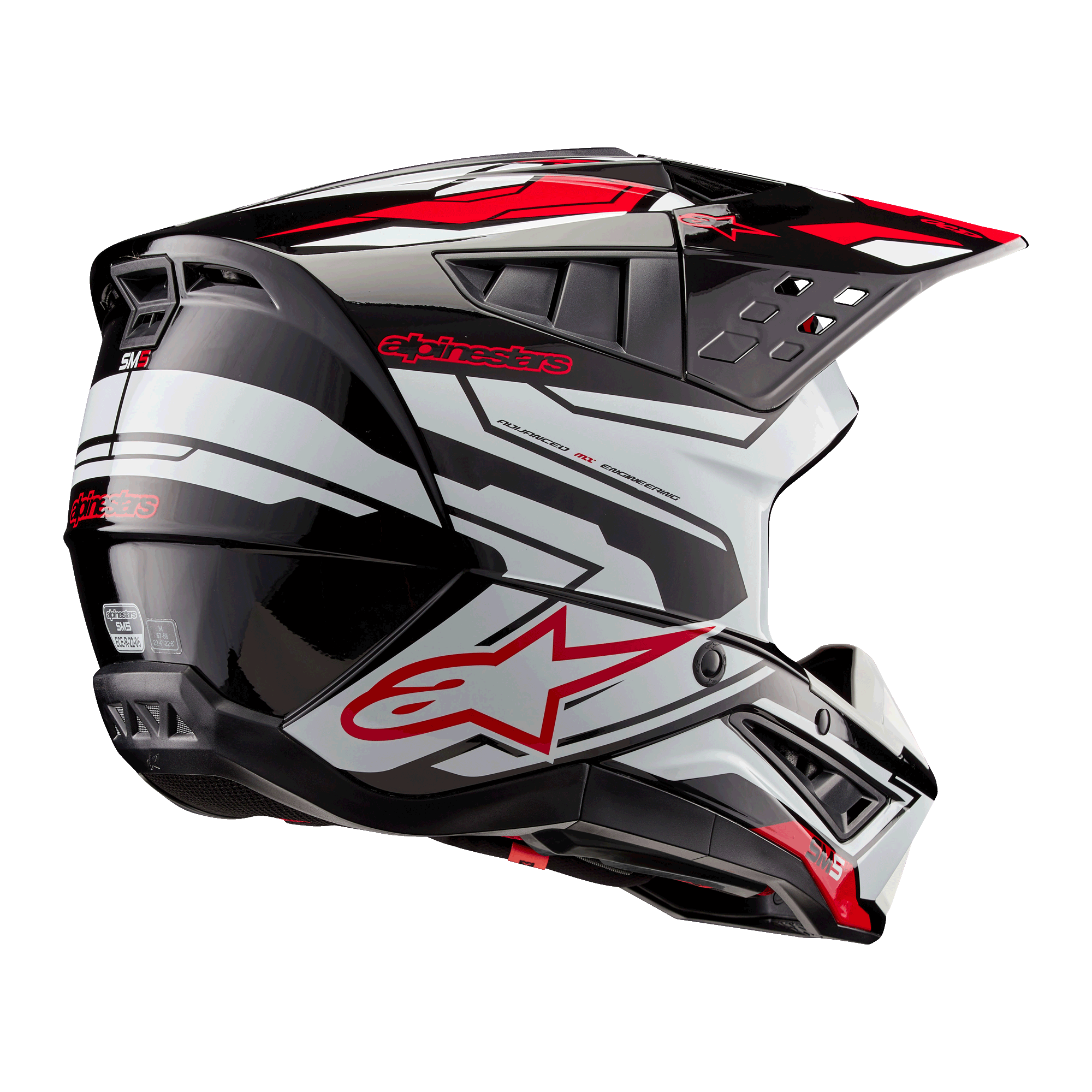 SM5 Action 2 Helmet - BLACK MOTOCROSS Helmets | Alpinestars
