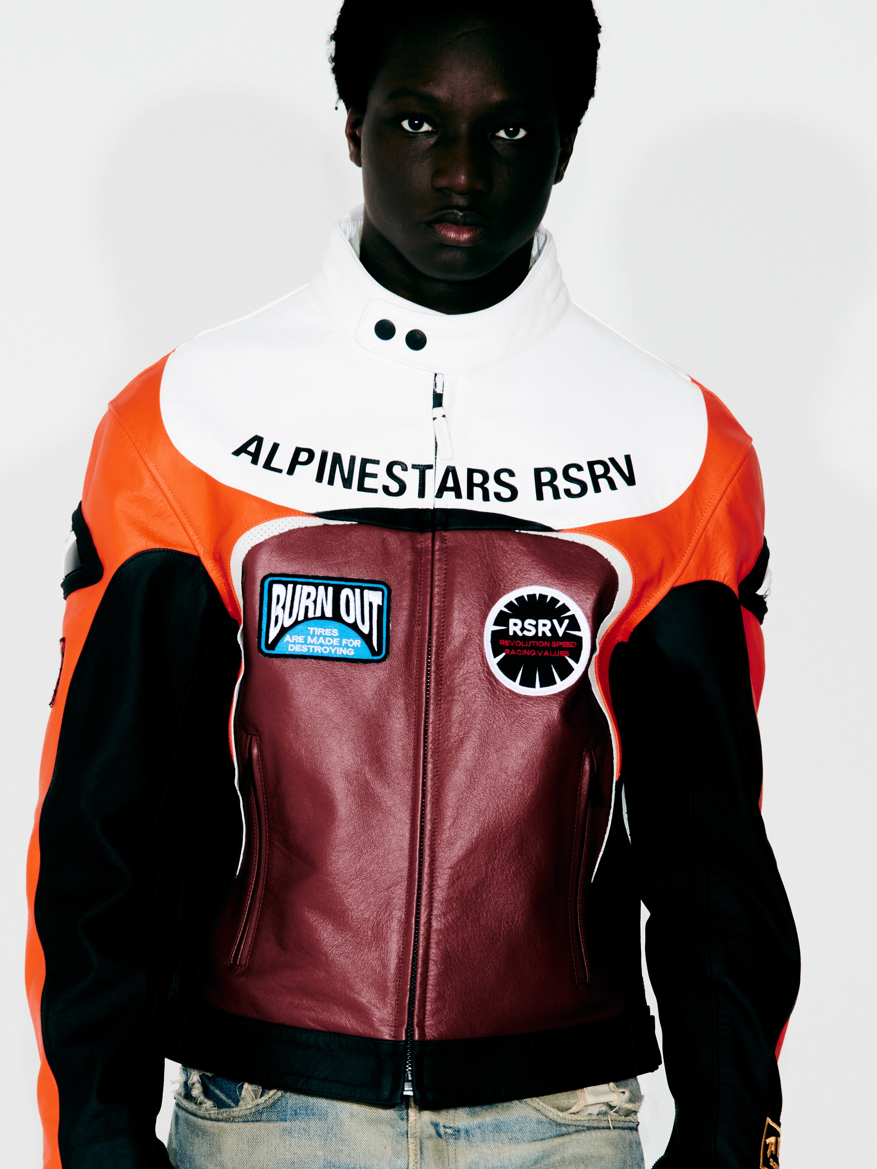 RSRV RACE CRAFT LEATHER JACKET - ORANGE SPORTSWEAR Jackets | Alpinestars